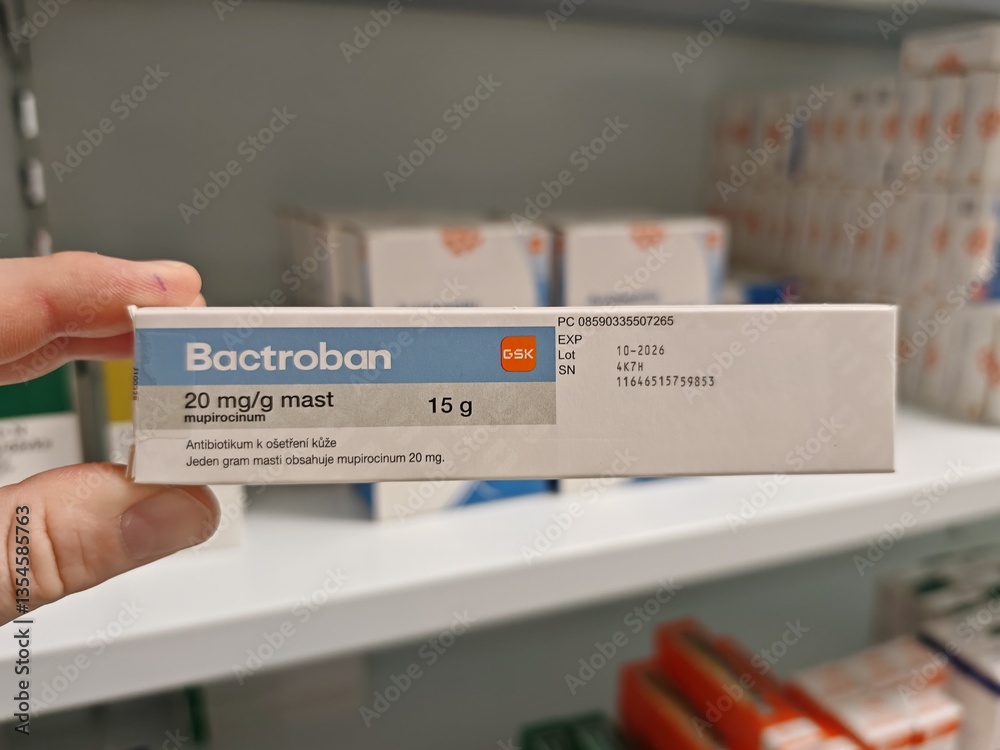 Prague,Czech Republic-January 8 2025: BACTROBAN topical cream with ...