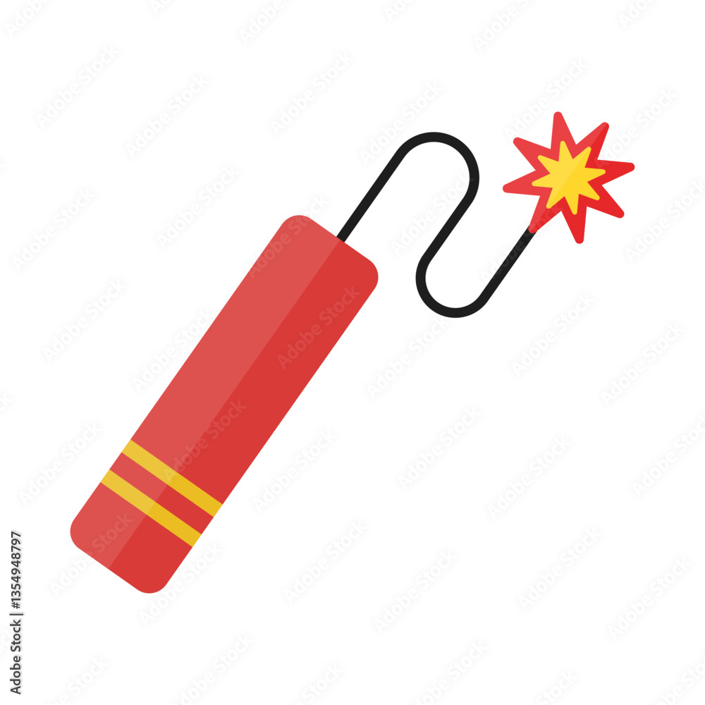 Pop ignited dynamite icon. Vector. Stock Vector | Adobe Stock