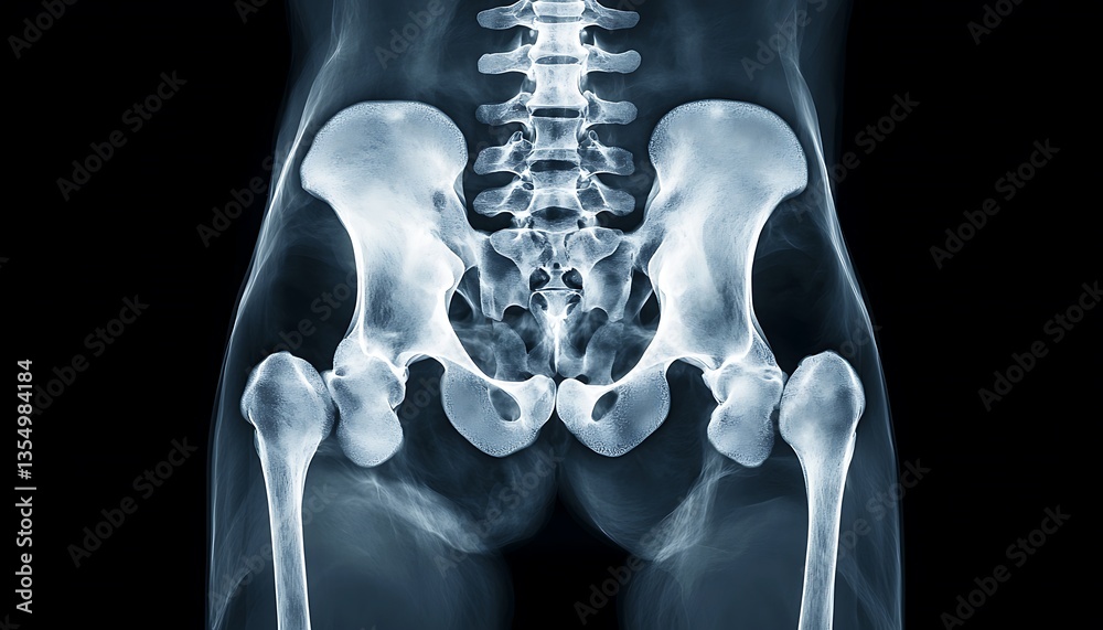 Pelvic X-ray: Bone Structure for Anatomy. Stock Illustration | Adobe Stock