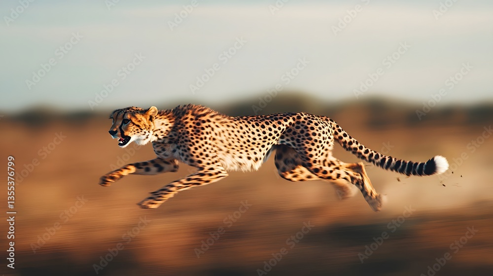 Cheetah in full flight: Capturing the raw power and grace of a cheetah ...