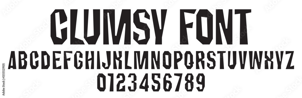 Heavy chopped simple font on the theme of urbanism, stone, concrete ...