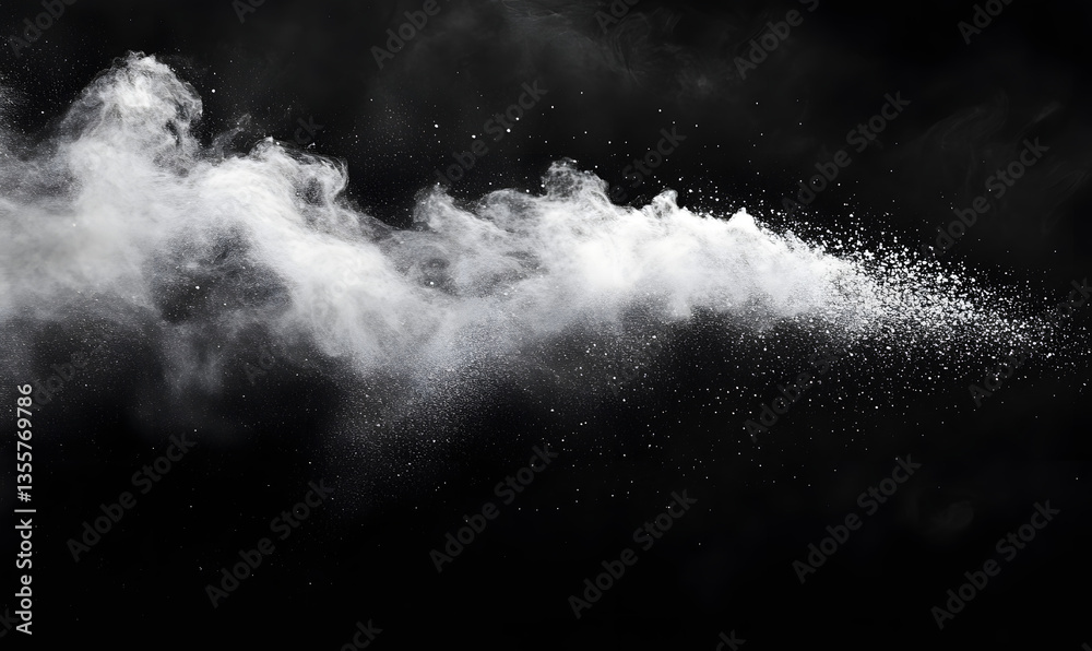 Flying powder, spray powder, droplet, smoke, dust, gas, aerogel ...