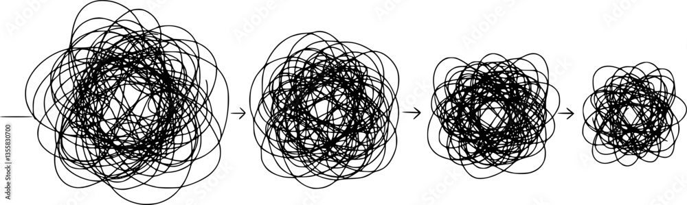 Messy icons. Easy and complex lines. Isolated arrows outgoing from ...