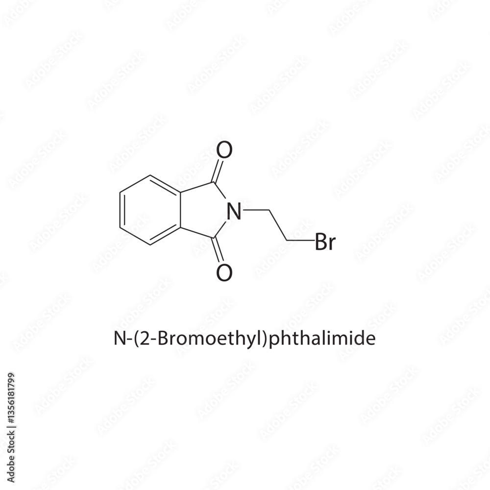 N-(2-Bromoethyl)phthalimide skeletal structure. Brominated Imide ...