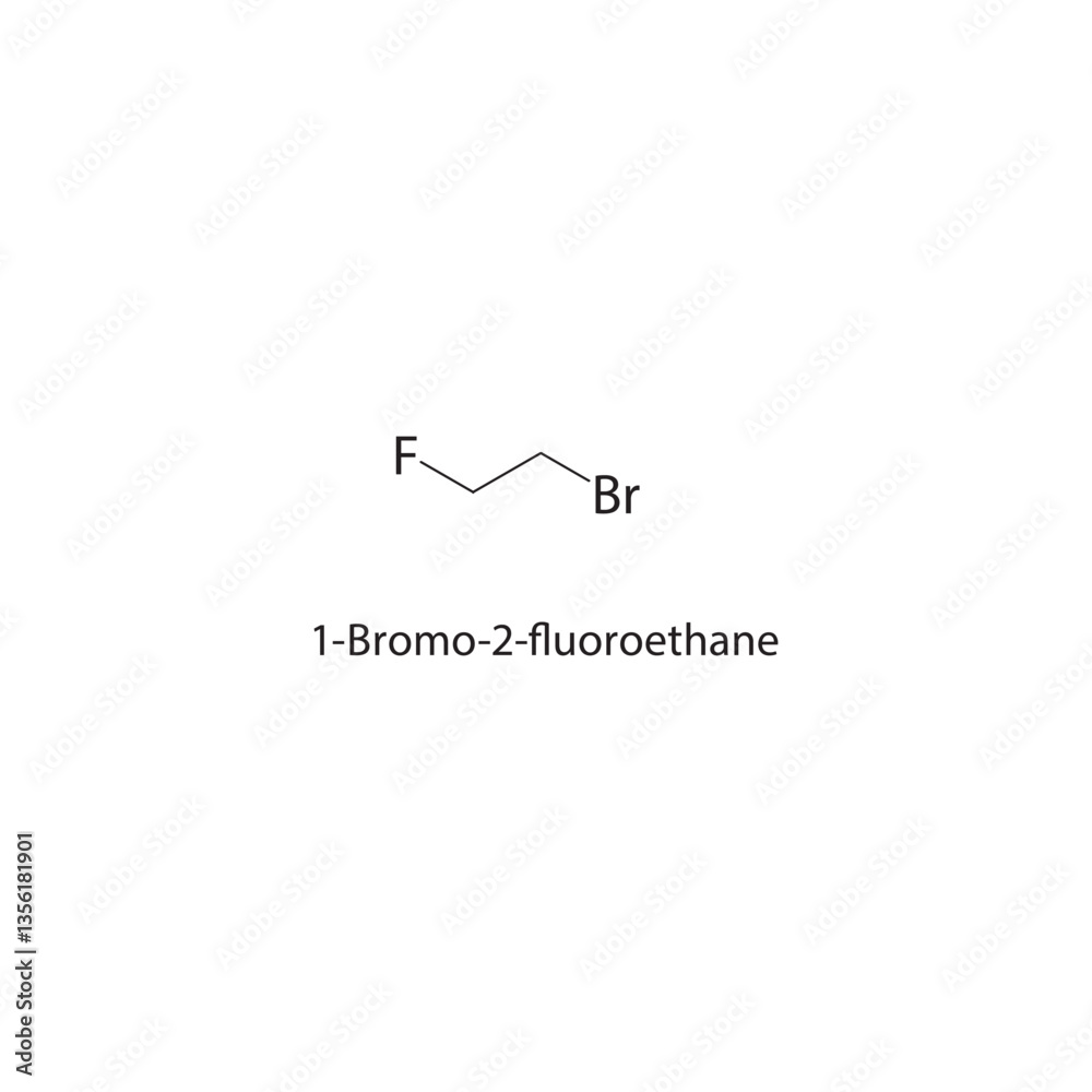 1-Bromo-2-fluoroethane skeletal structure. Brominated Fluoroalkane ...
