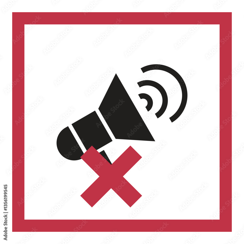 No loud noise or sound warning sign for public warning sign Stock ...