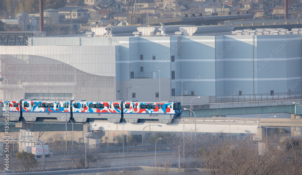 Osaka, Japan - Feb 23 2024: "EXPO TRAIN 2025 Osaka Monorail", designed ...