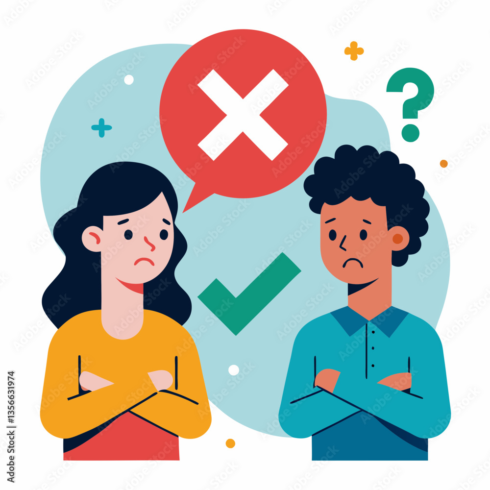 AI generated illustration of two people reacting to a cancelled event ...