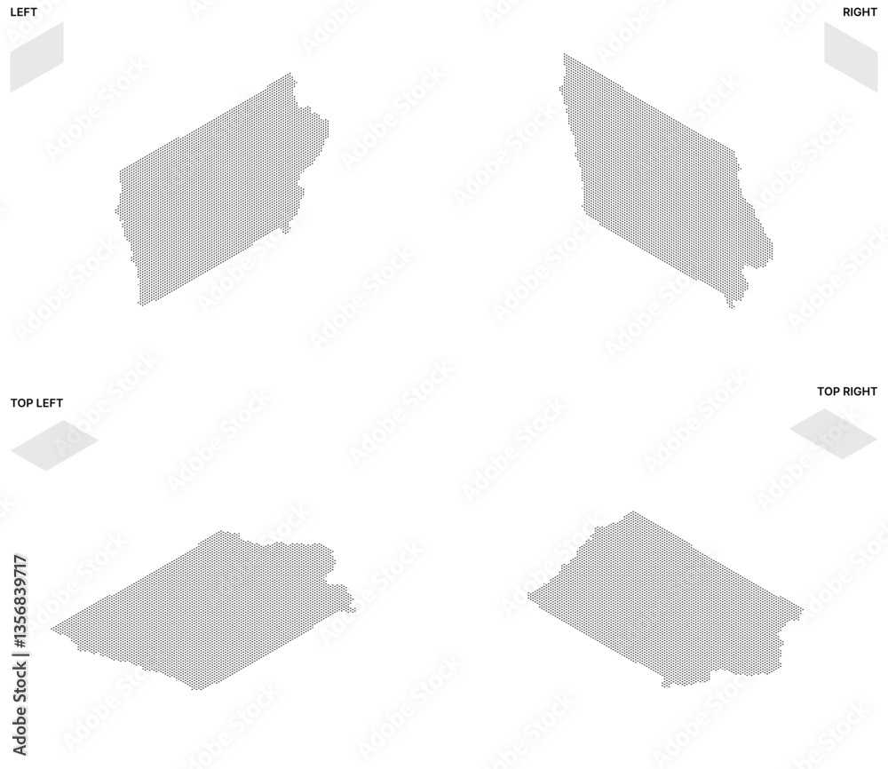 Isometric Dot Map of Iowa with Transparent Background Stock Vector ...