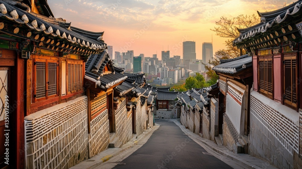 Seoul, South Korea, is home to Bukchon Hanok Village, which boasts ...