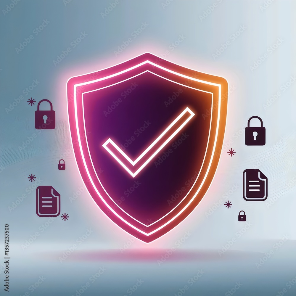 Digital Shield: A modern representation of digital security, with a ...