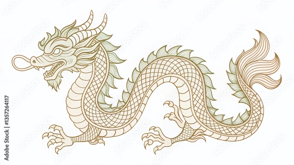 Minimalist Dragon Coloring Page Design: Free Printable Art Stock ...
