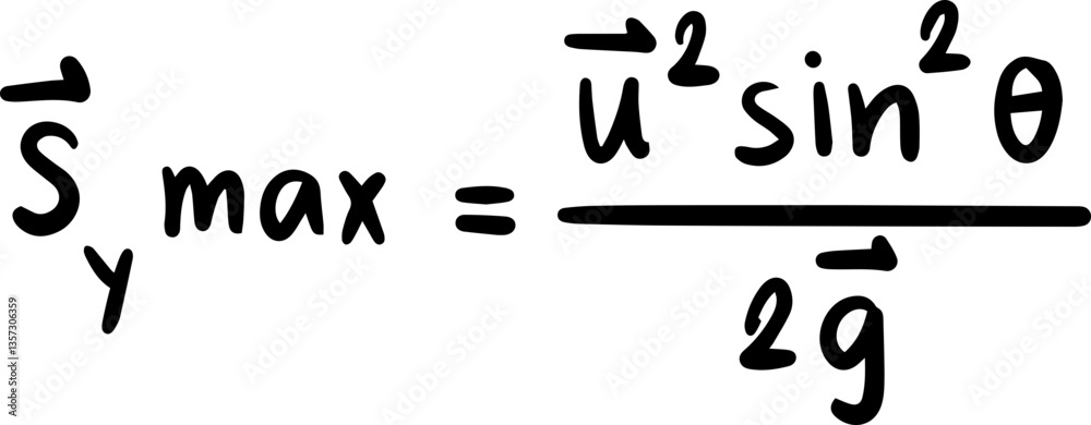 Projectile Motion Physics Formulas Handwritten Illustration Stock Vector Adobe Stock