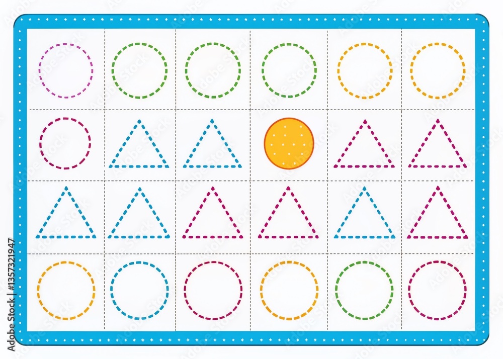 Preschool Tracing Worksheets: Dashed Shapes for Kids' Hand-Eye ...