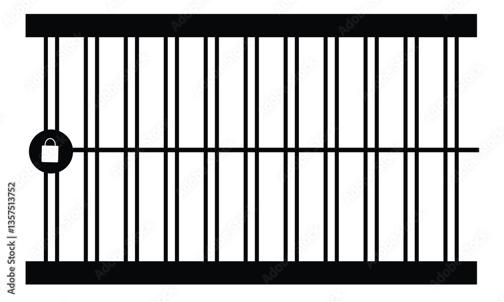 Jail icon vector isolated on white background, logo concept of Jail ...