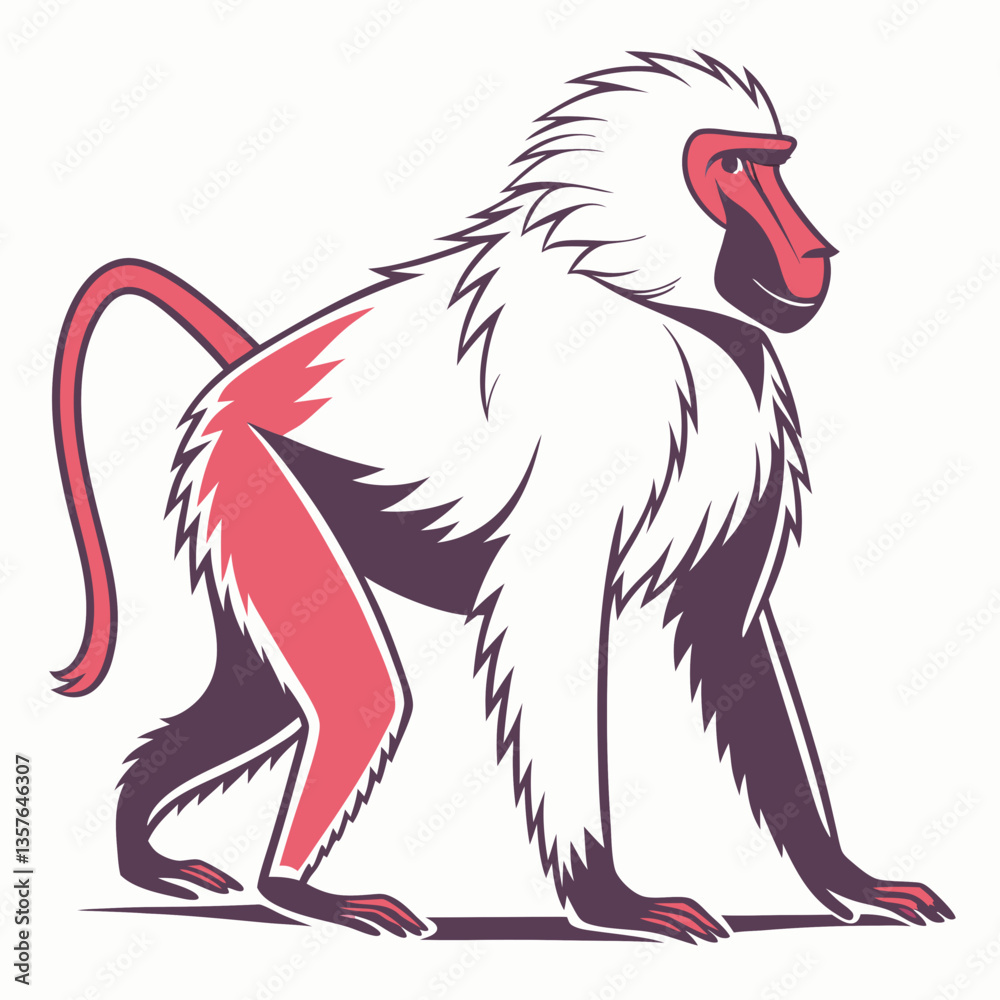 Majestic Baboon Illustration: A striking illustration showcases a ...