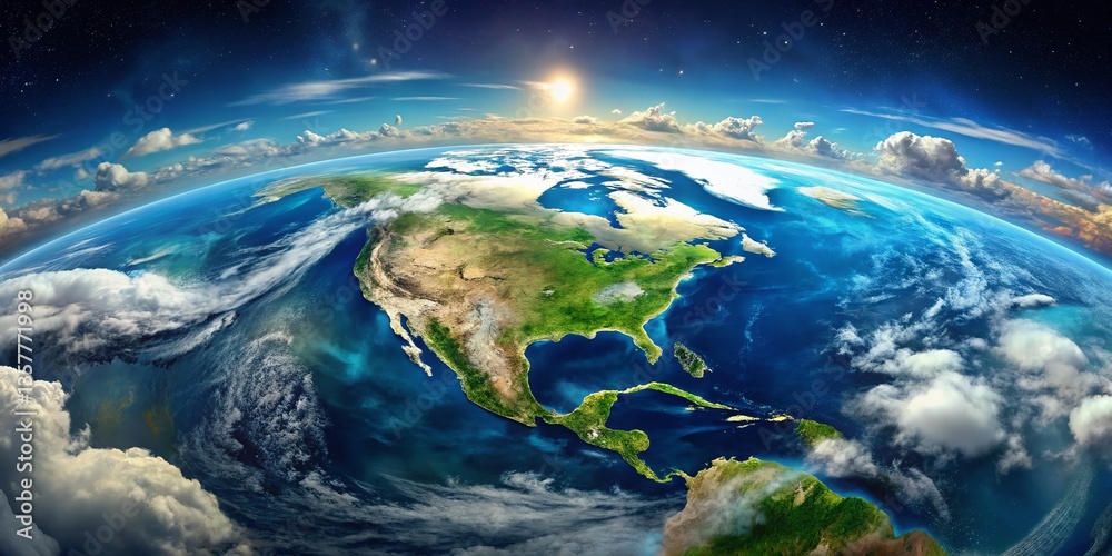 Stunning Panoramic View of Planet Earth from Space, Showing Vivid ...