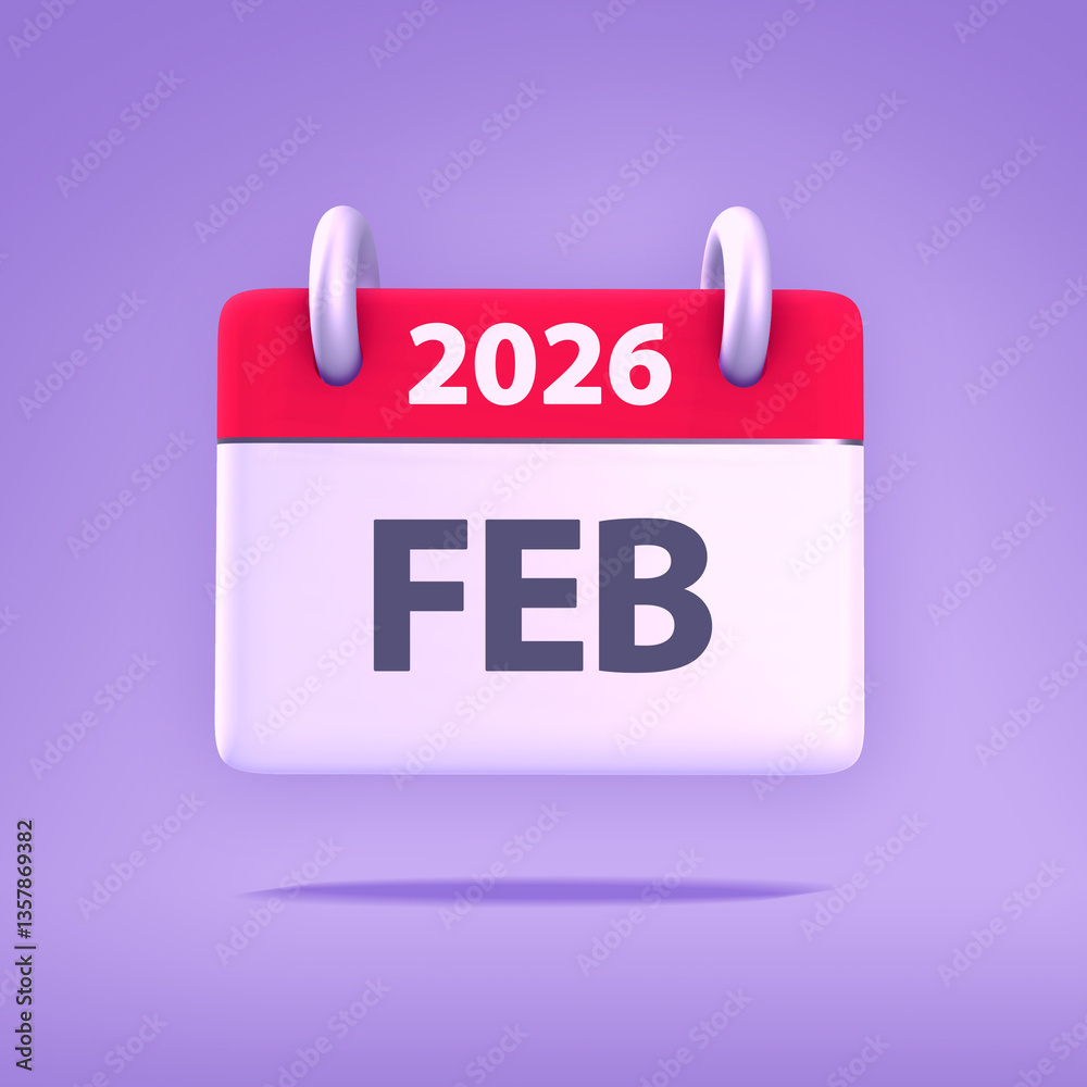 Stock-Illustration „3D Wallpaper for Calendar day, month, year 2026 ...
