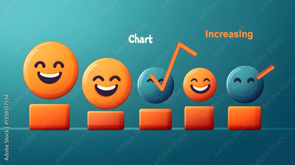 Professional purpose and usage of Increasing Emoji Cartoon Vector Chart ...