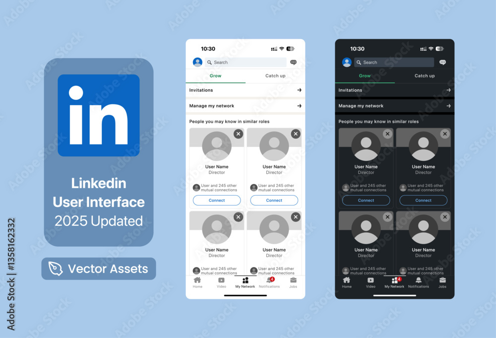 Image vectorielle Stock LinkedIn mockup social media template. LinkedIn ...