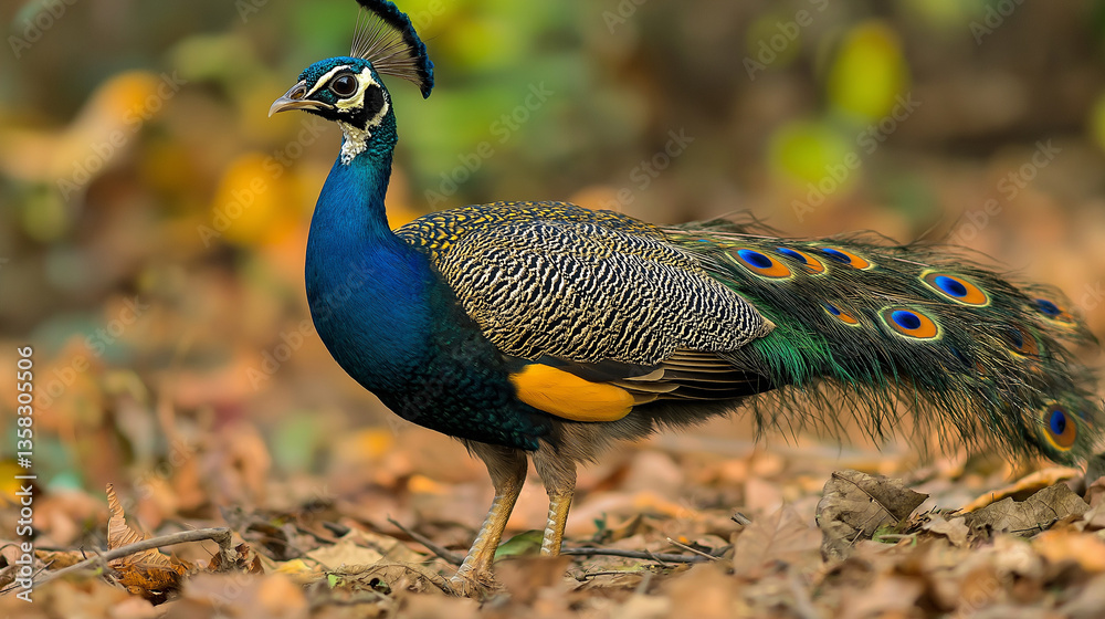 Outline the distinctive physical features of a peacock, including its ...