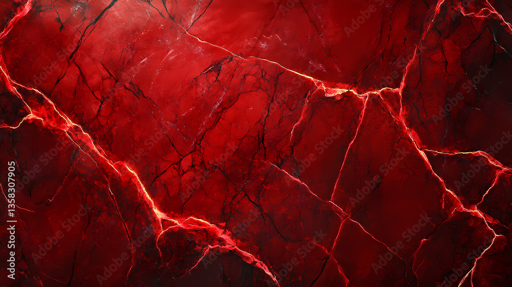 Cracked red marble texture, with deep shadows and glowing veins for a ...
