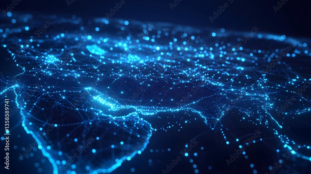Glowing data map of saudi arabia visual technology digital environment ...