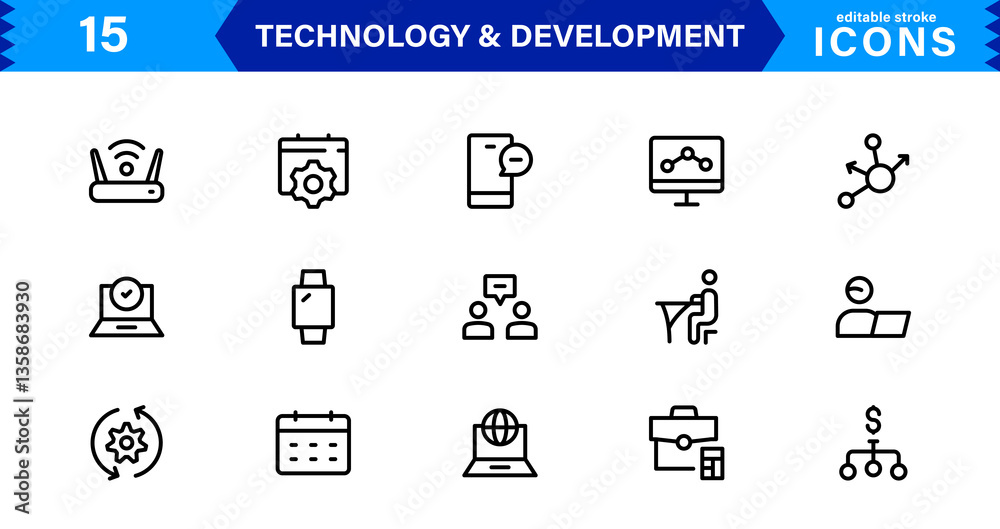Ultimate Tech and Development Symbols Set. Minimal, Vector-Based Icons ...