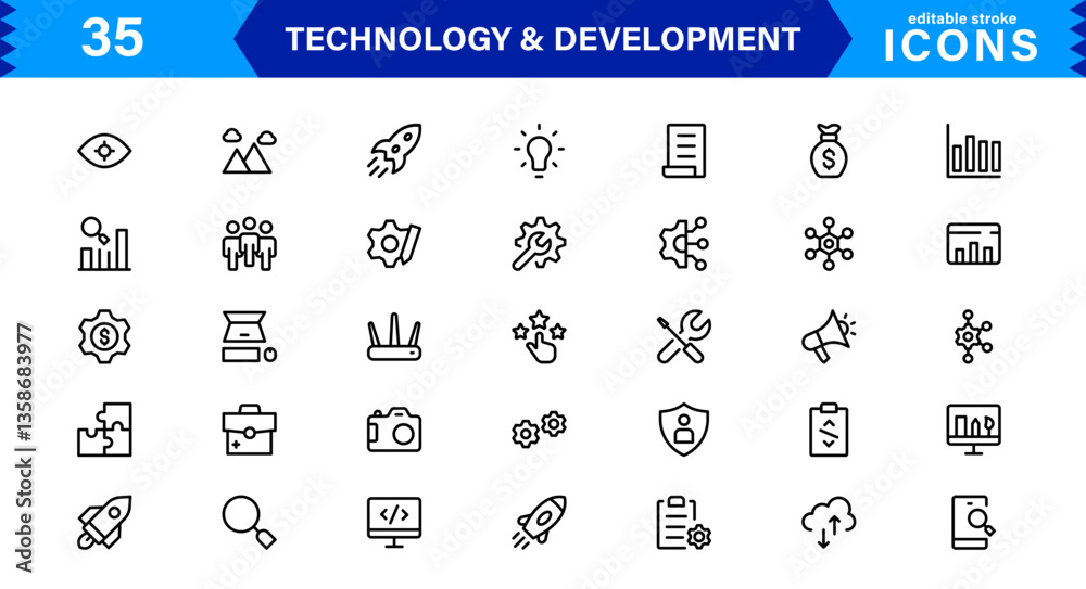 Ultimate Tech and Development Symbols Set. Minimal, Vector-Based Icons ...