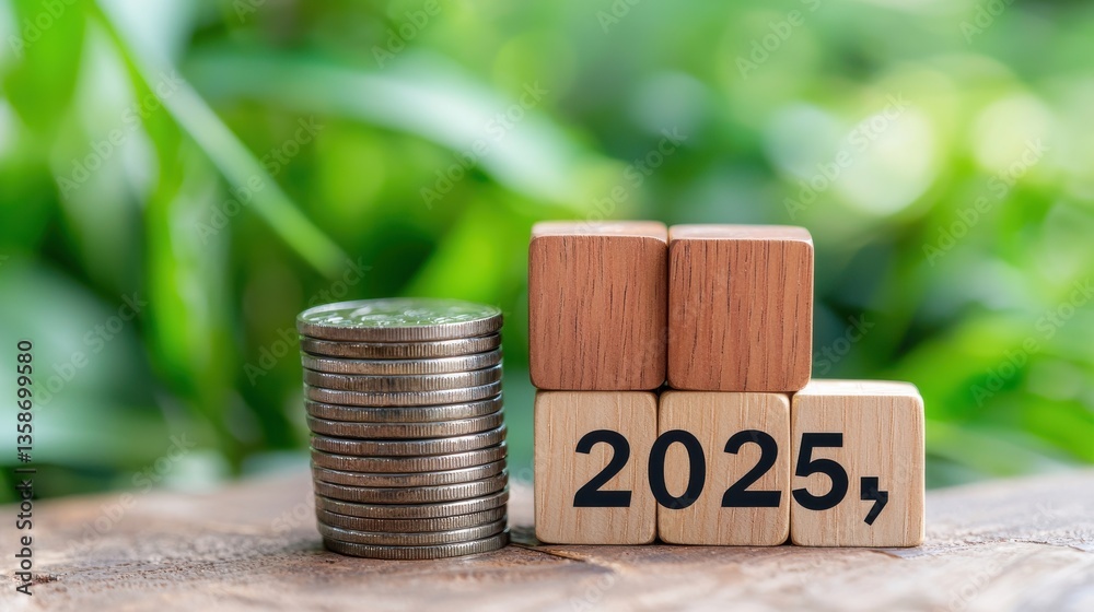 2025 Business Growth and Concept with Wooden Blocks Showing the Year ...