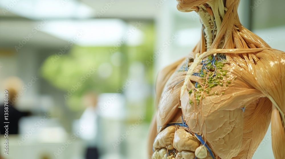 Lymphatic system model displayed in a health museum. Featuring ...