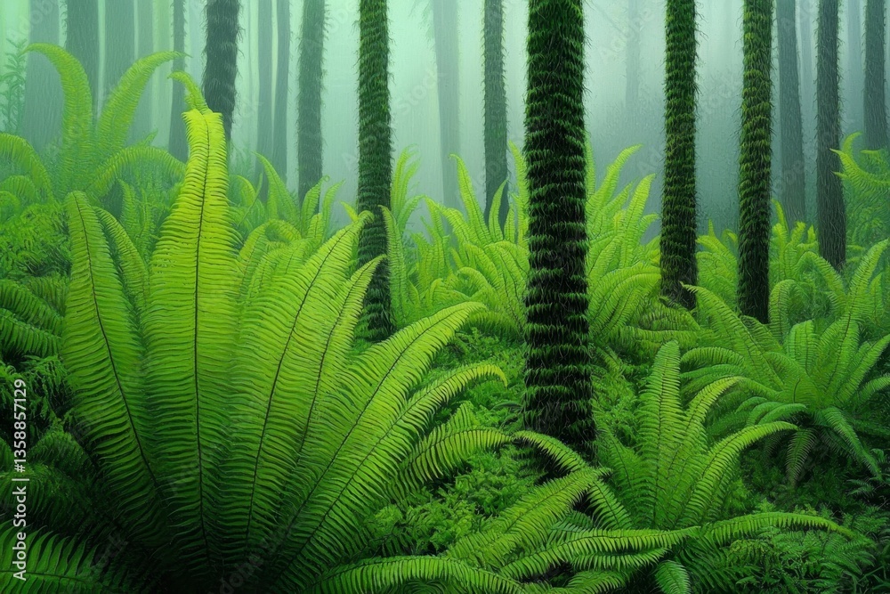 Discover the beauty of a prehistoric antediluvian forest landscape ...