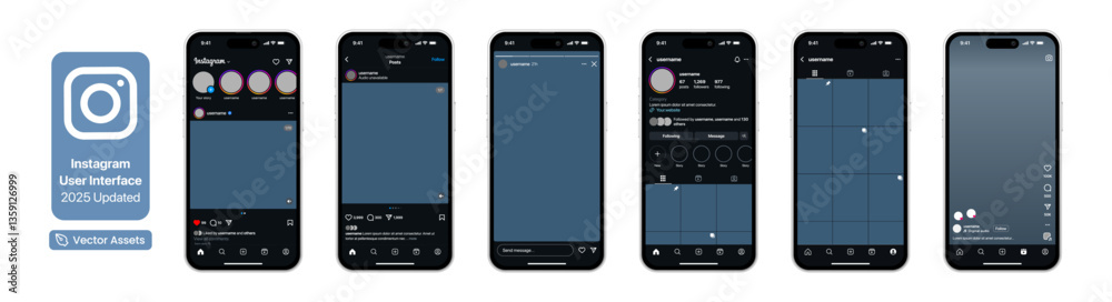Instagram Post, Reels, and Story mockup template frame inside an iPhone ...