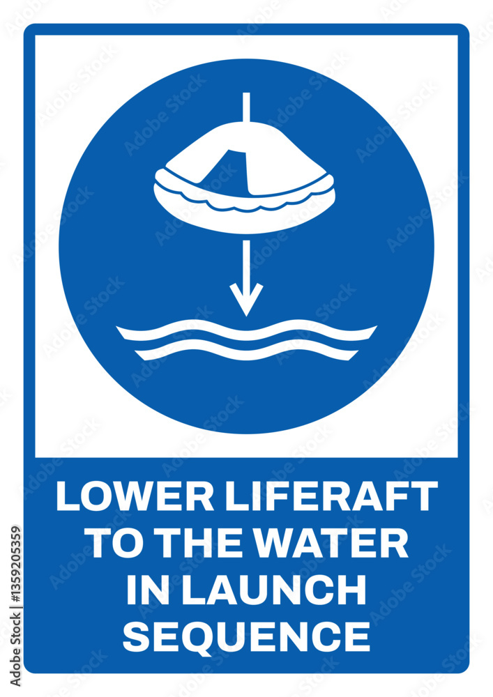 mandatory safety signs v2 uppercase text_lower liferaft to the water in ...