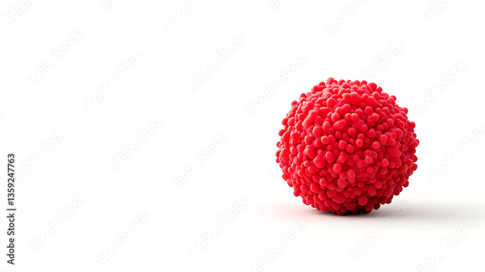 p3345947 01 Red cancer cell isolated on white background Stock ...
