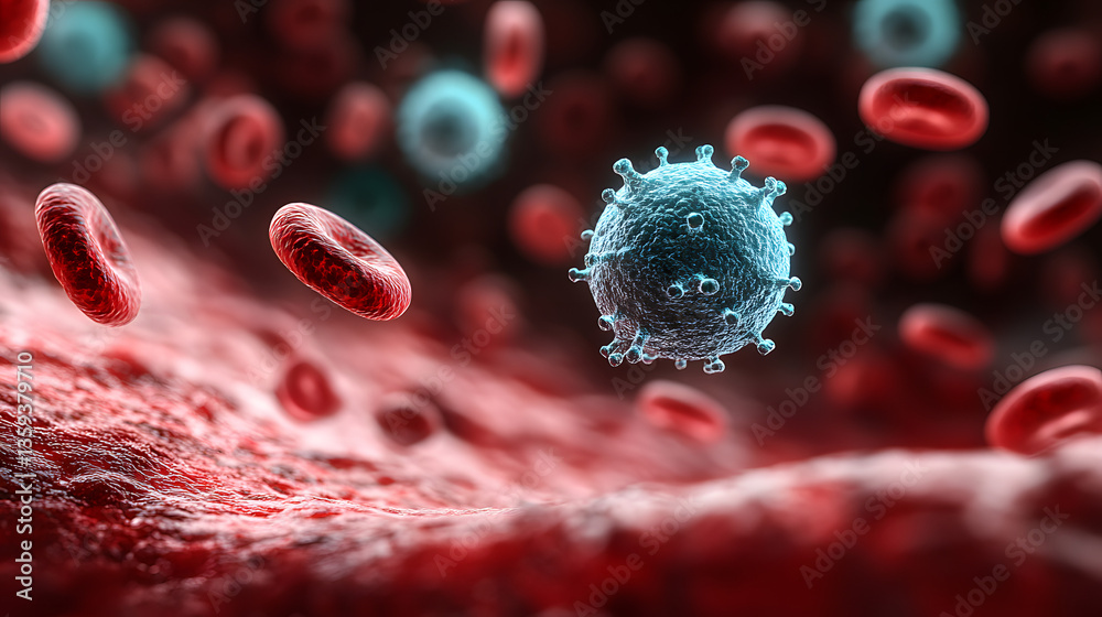 Microscopic World: A detailed, microscopic view of the bloodstream ...