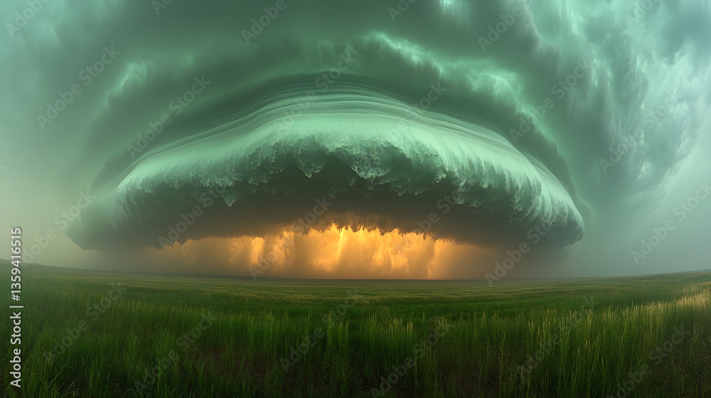 Majestic Storm Formation: An awe-inspiring photograph of a supercell ...