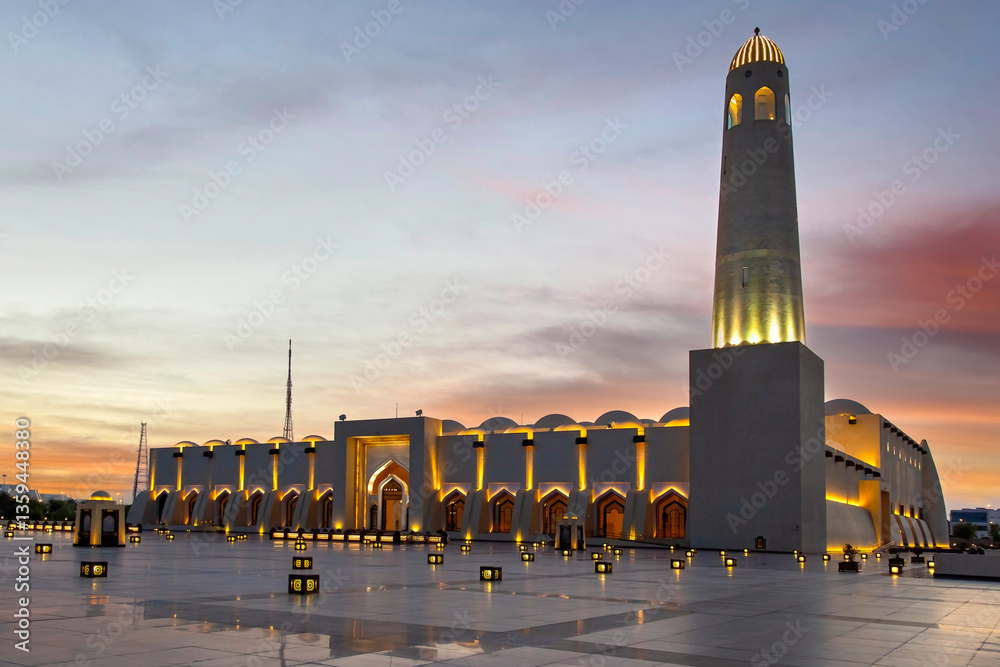 Foto de Stock The State Mosque of Qatar Doha Sheikh Muhammad Ibn Abdul ...