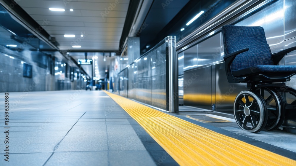 Disability support in a public transportation station with elevators ...