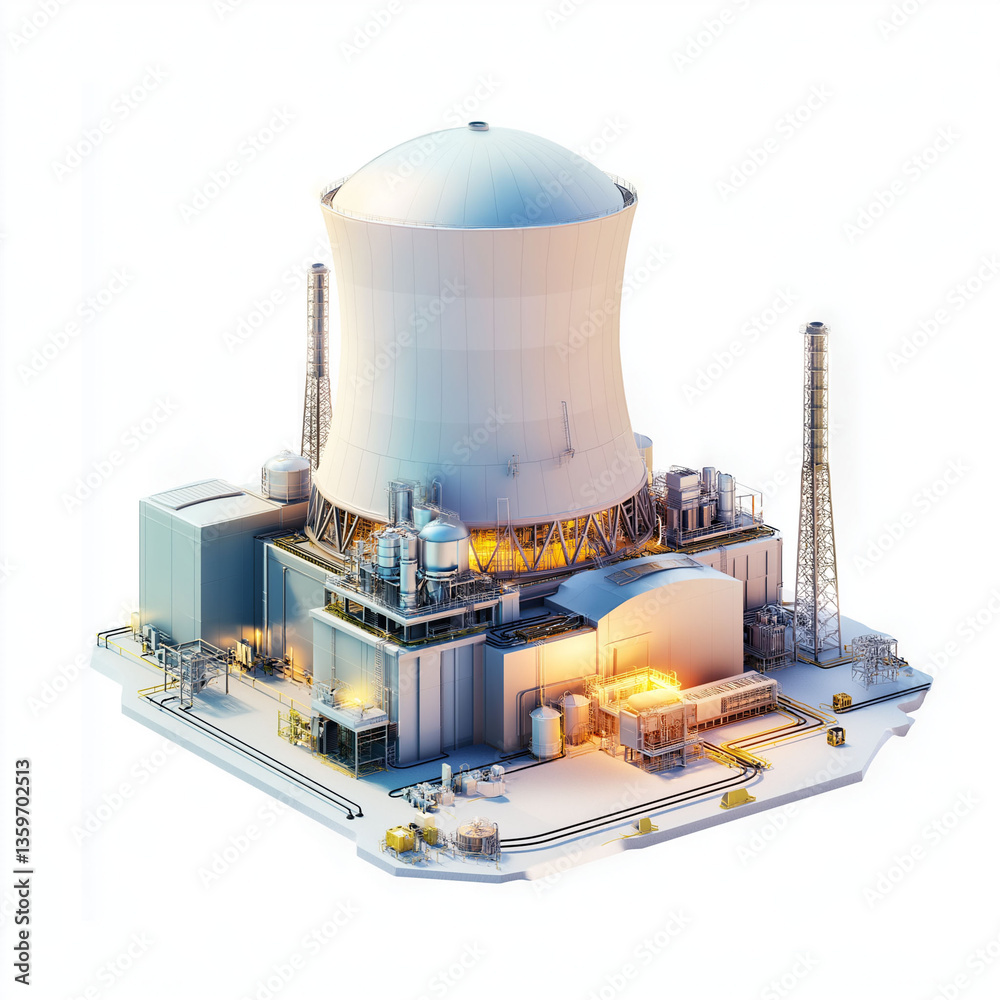 Small Modular Reactor nuclear grid energy. SMR. Electricity renewable ...