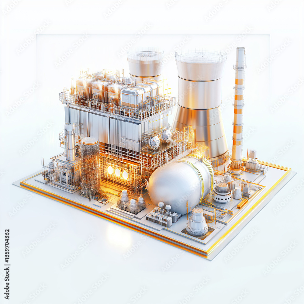 Small Modular Reactor nuclear grid energy. SMR. Electricity renewable ...