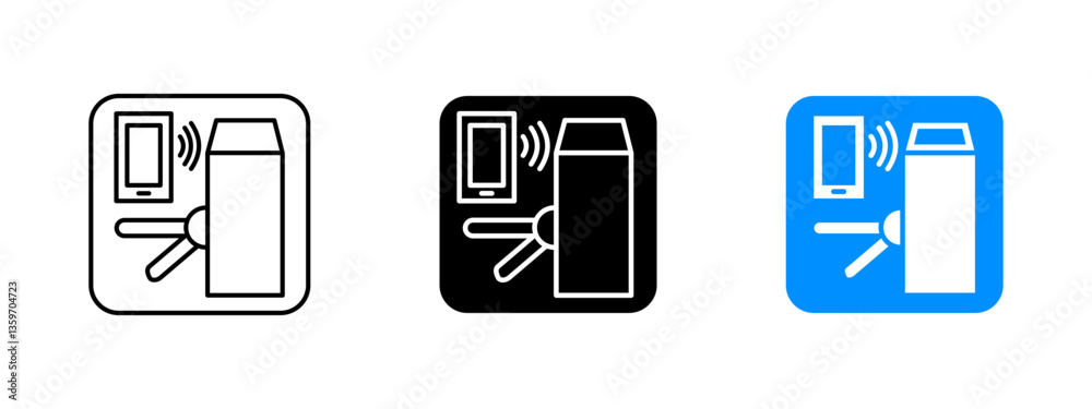 Turnstile icon. Secure access vector illustration. Electronic gate and ...