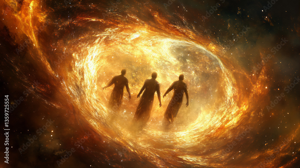 Nativity Shadrach, Meshach, and Abednego in the fiery furnace. Trust in ...