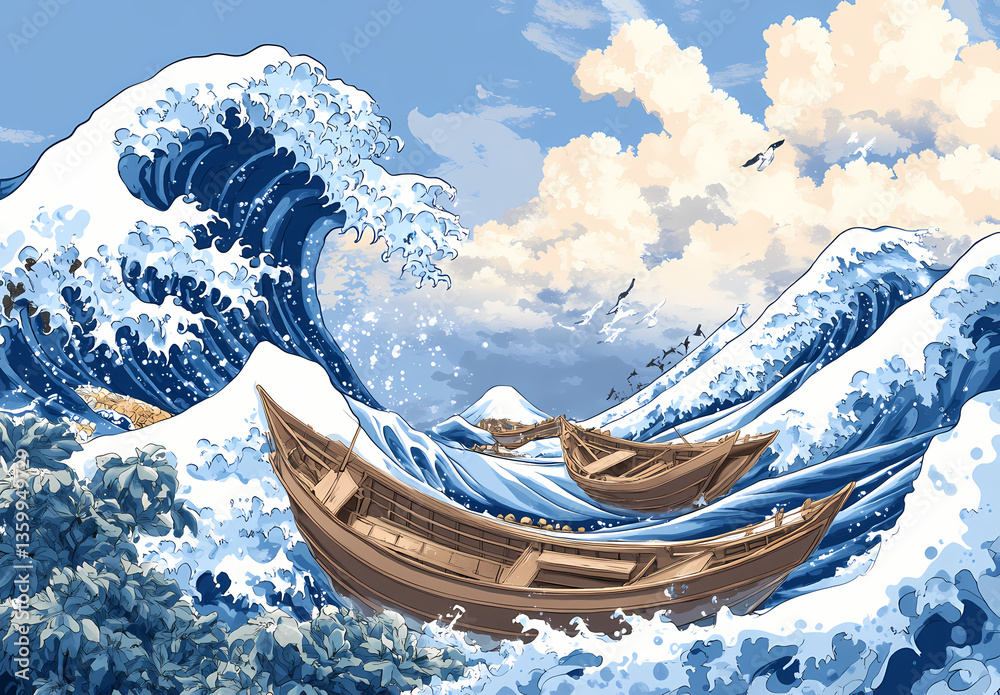 The Great Wave Off Kanagawa Inspired: A breathtaking artwork captures ...