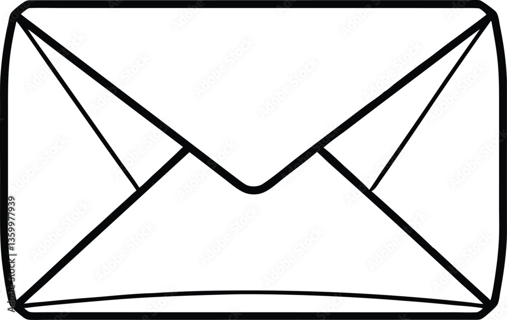 Vector de Stock Envelope outline coloring book page, Envelope line art ...