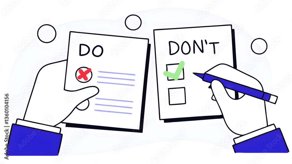 Do and Don't Checklist Positive Suggestion and Negative Warning ...