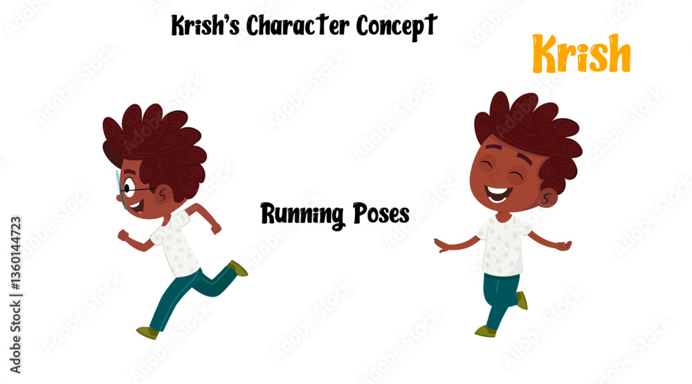 A cartoon black boy running vector, illustration & clipart. Cartoon boy ...