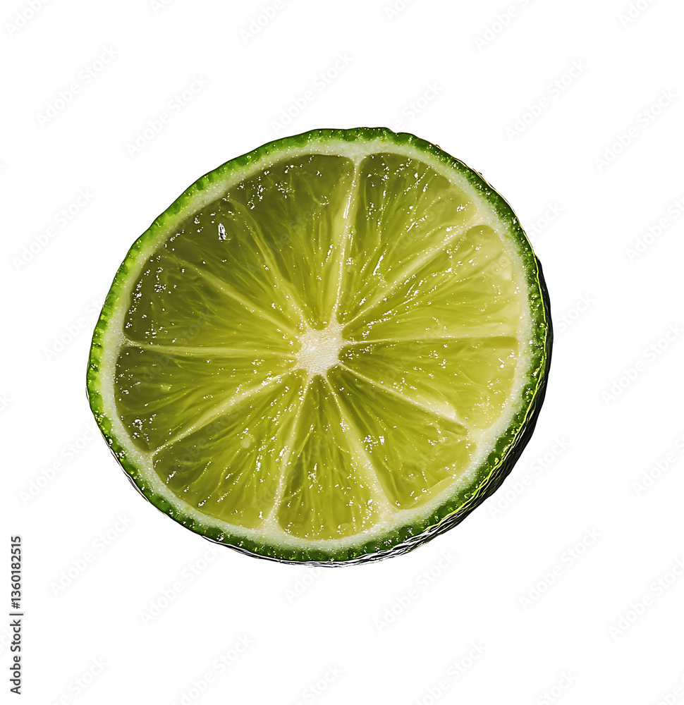 Round Slice of Lime in white & transparent Stock Photo | Adobe Stock