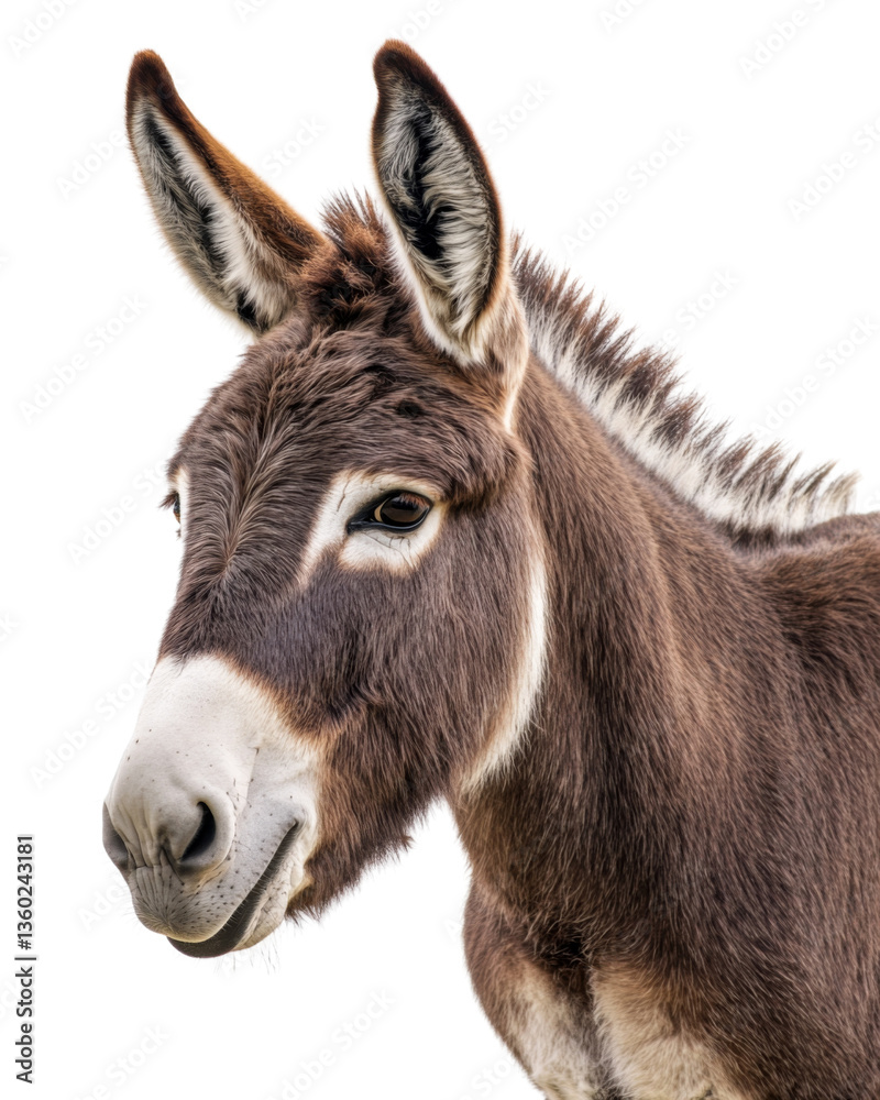 Donkey showing its head and neck on transparent background Stock Photo ...