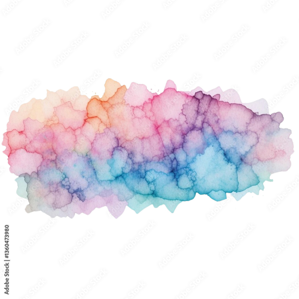 pastel rainbow watercolor splash PNG watercolor clipart for decoration ...